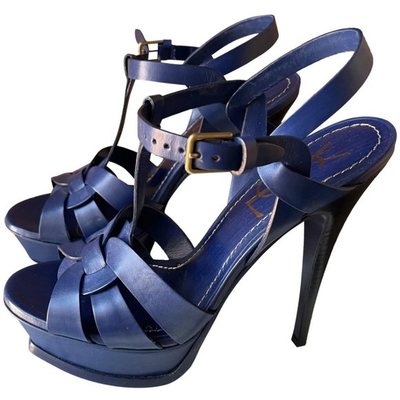 Yves Saint Laurent | Shoes | Ysl 36 Cobalt Blue Leather Tribute 5 ...